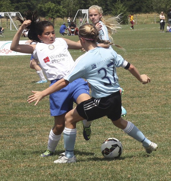 Battle for the ball at Nike Crossfire Challenge | Redmond Reporter